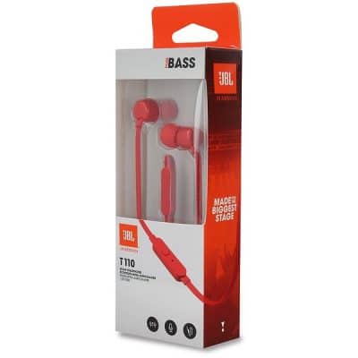 JBL Tune 110 Earphones – Red – Celltronics Ltd